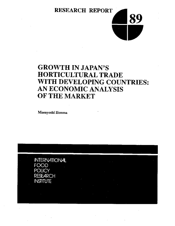 Growth in Japan's horticultural trade with developing countries