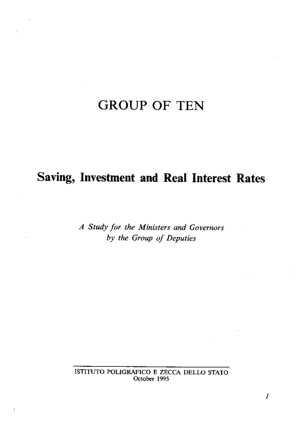 Saving, Investment and Real Interest Rates
