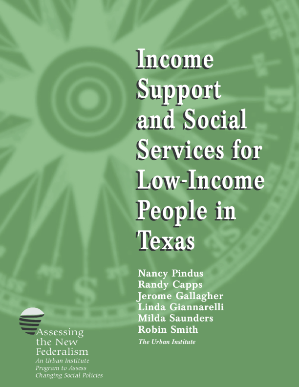 Income Support and Social Services for Low-Income People in Texas
