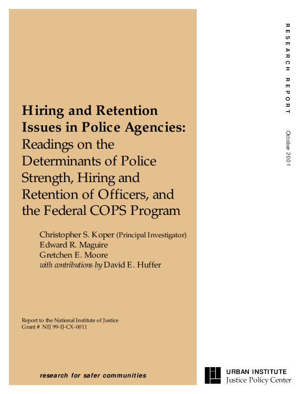 Hiring and Retention Issues in Police Agencies