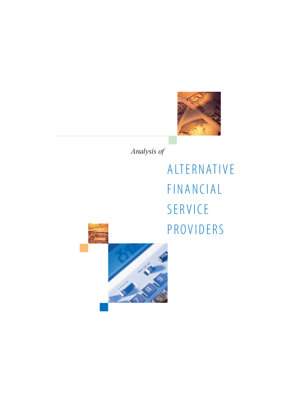 Analysis of Alternative Financial Service Providers