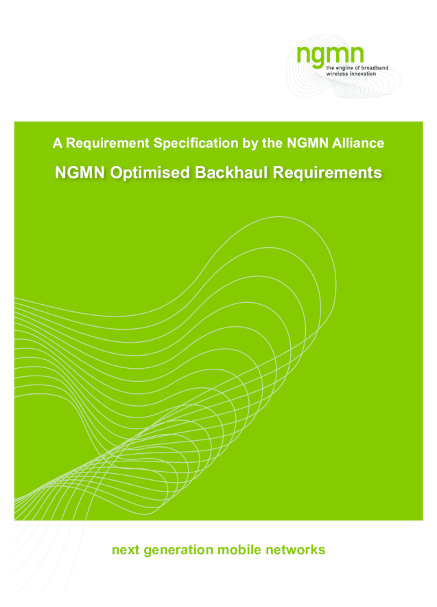 NGMN 优化的回程要求