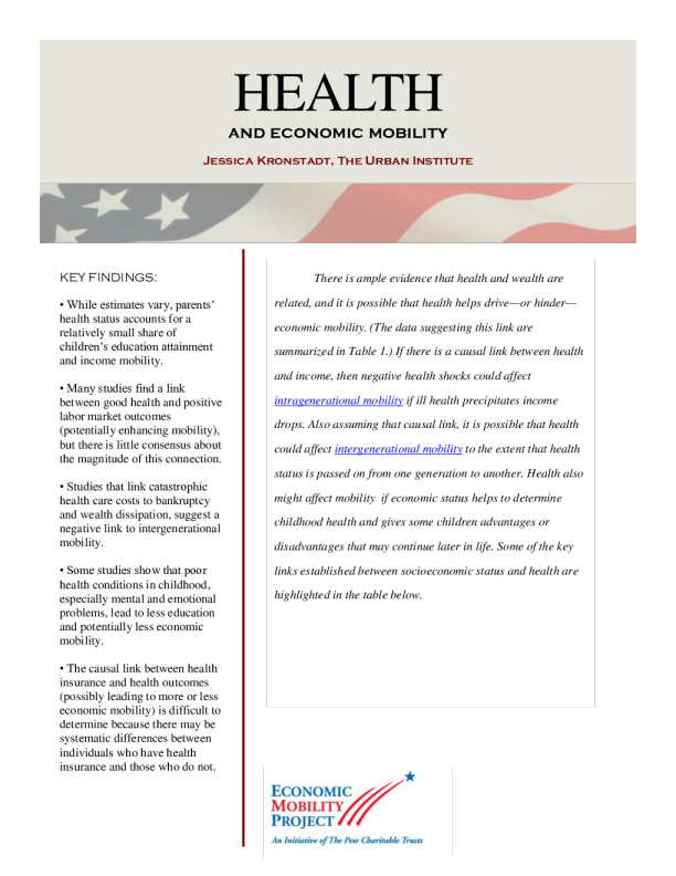 Health and Economic Mobility