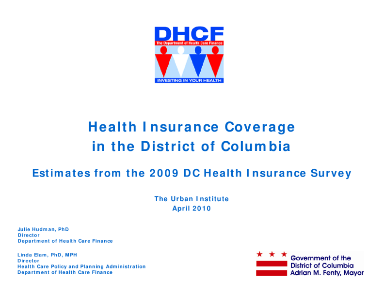 Health Insurance Coverage in the District of Columbia: Estimates from ...