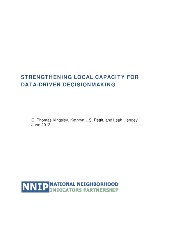 Strengthening Local Capacity For Data-Driven Decisionmaking