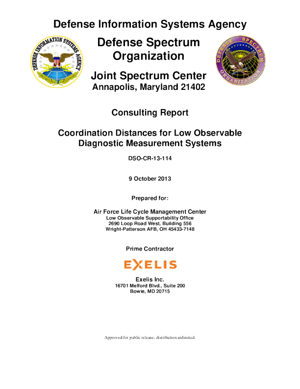 Coordination Distances for Low Observable Diagnostic Measurement Systems