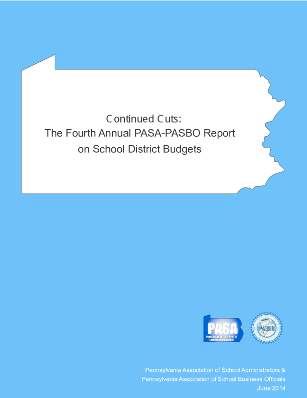 Continued Cuts: The Fourth-Annual PASA-PASBO Report on School District ...