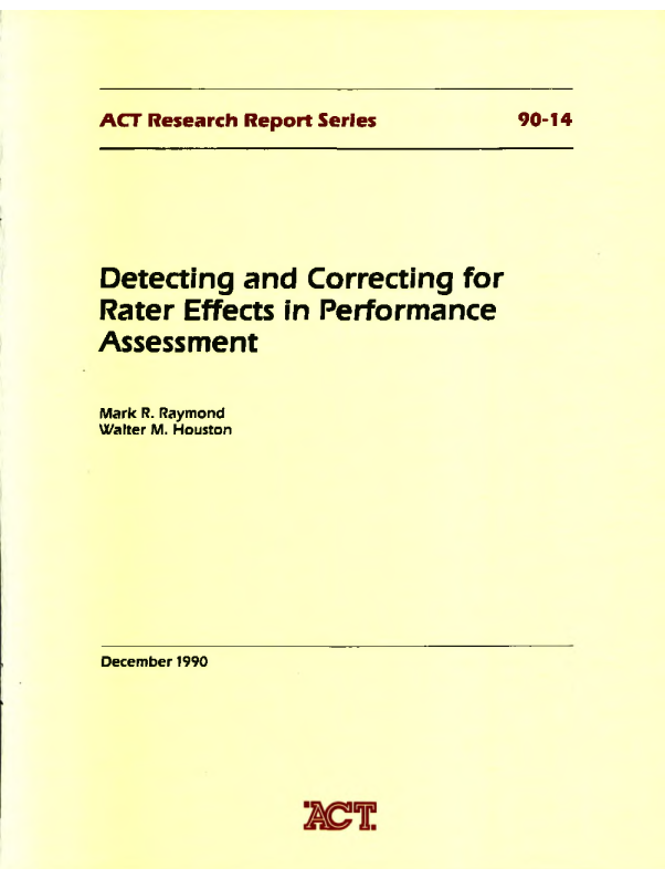 Detecting and Correcting for Rater Effects in Performance Assessment