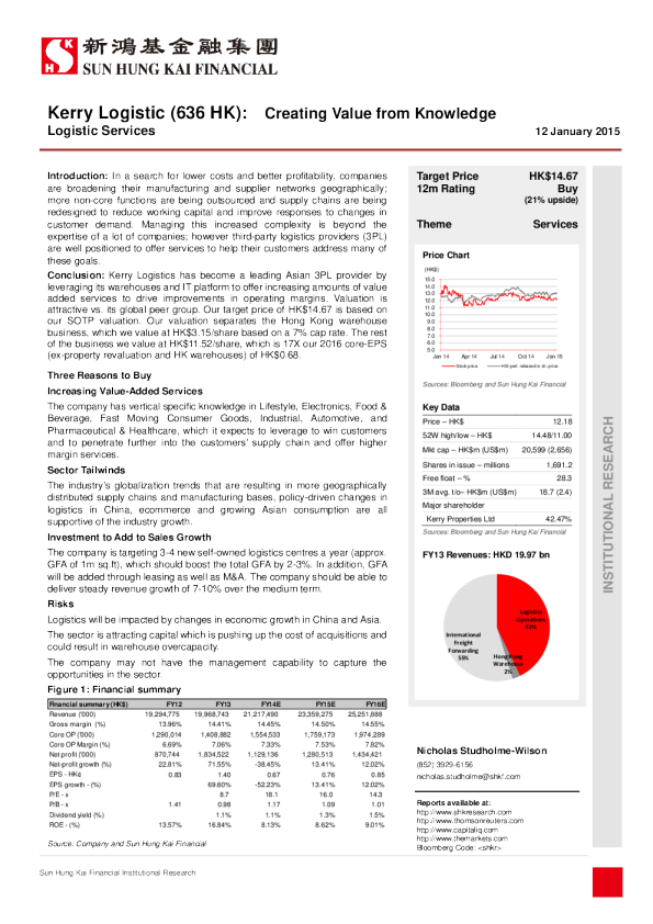 Kerry Logistic：Creating Value from Knowledge