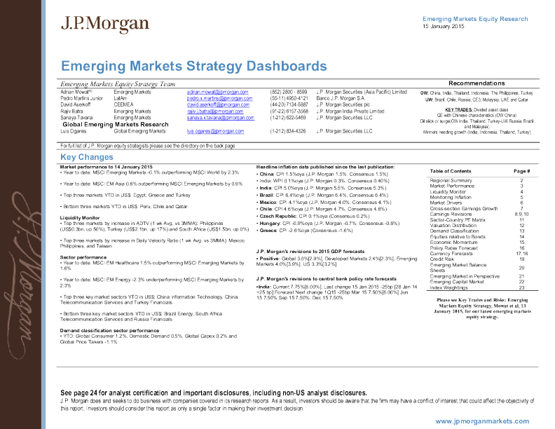 Emerging Markets Strategy Dashboards