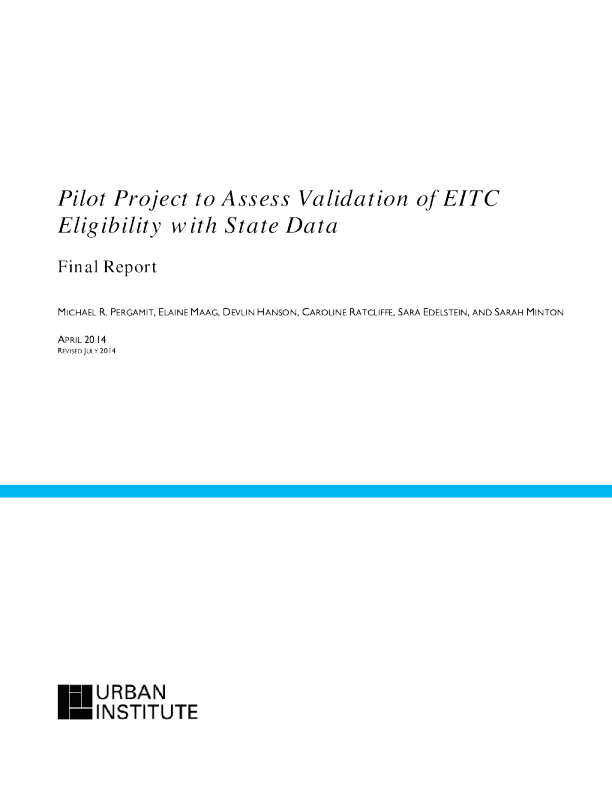 Pilot Project to Assess Validation of EITC Eligibility with State Data