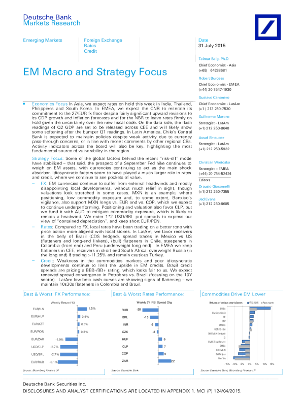 EM Macro and Strategy Focus