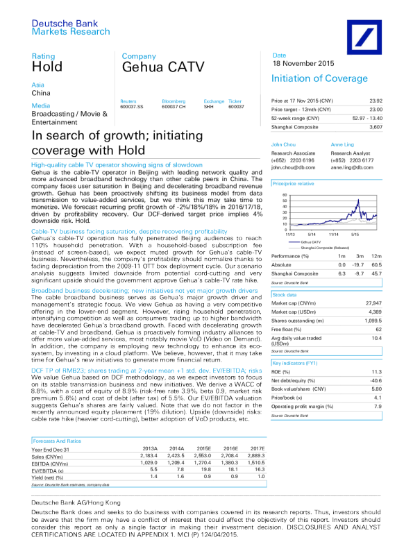 In search of growth; initiating coverage with Hold