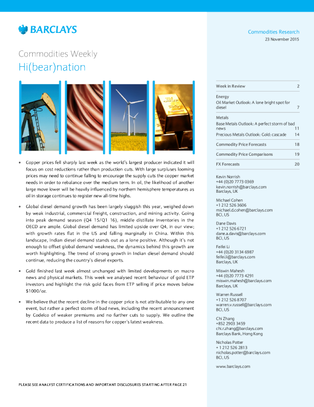 Commodities Weekly