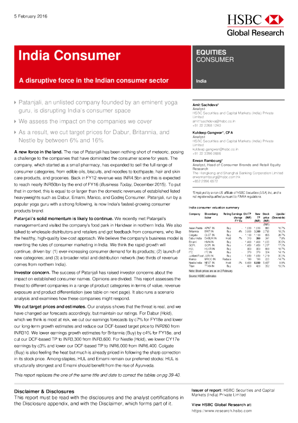 India Consumer:A disruptive force in the Indian consumer sector