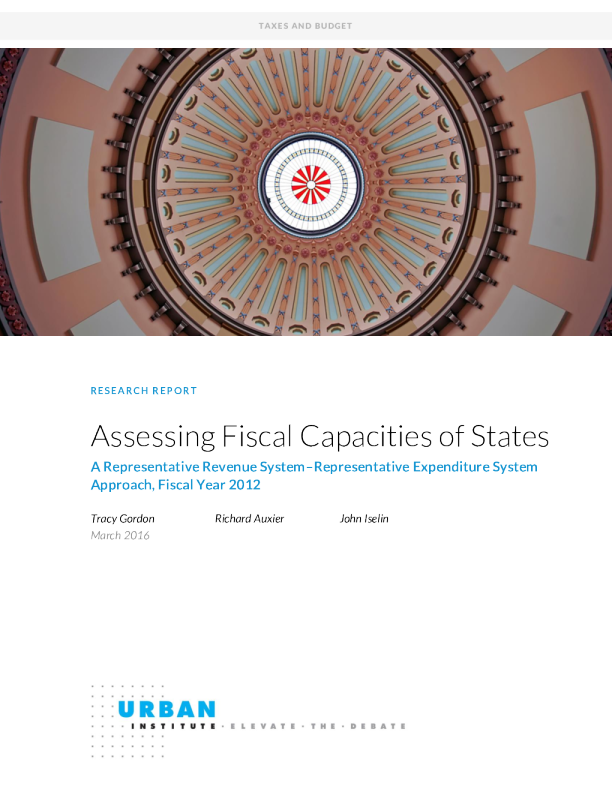Assessing Fiscal Capacities of States: A Representative Revenue System ...