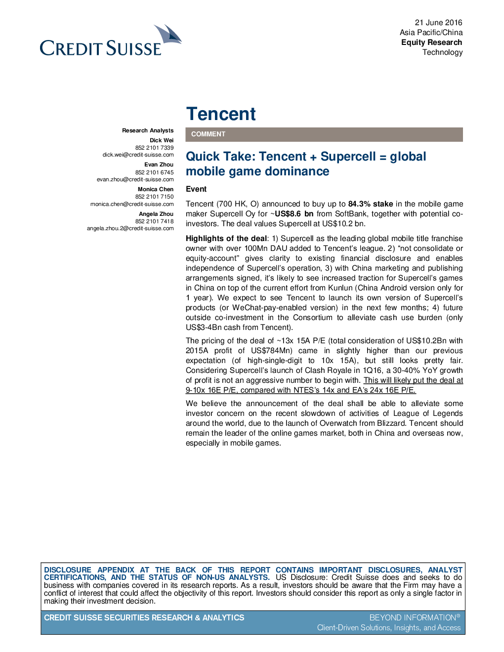 快速了解：腾讯+ Supercell =全球手机游戏霸主
