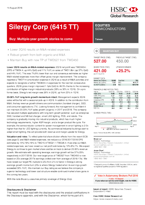 Silergy Corp（6415 TT）收购：未来几年的增长故事