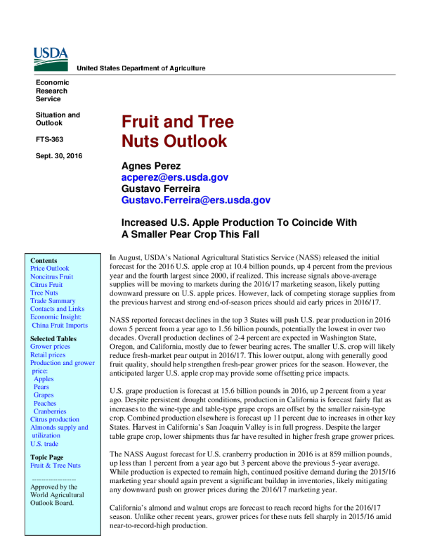 Fruit and Tree Nuts Outlook