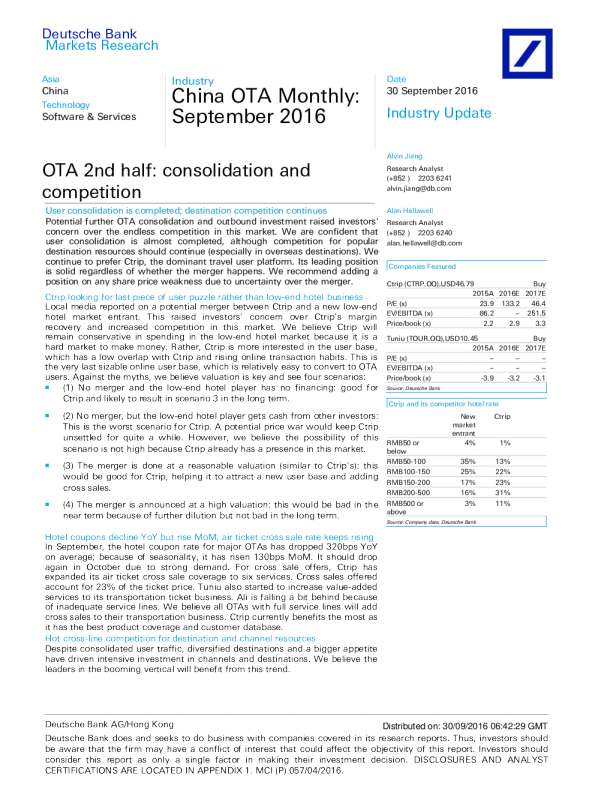 OTA 2nd half: consolidation and competition