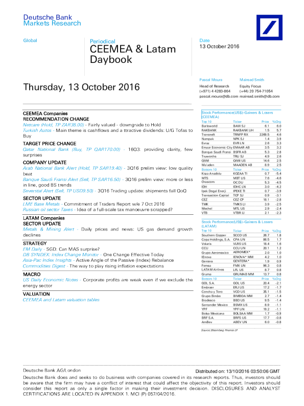 CEEMEA & Latam Daybook