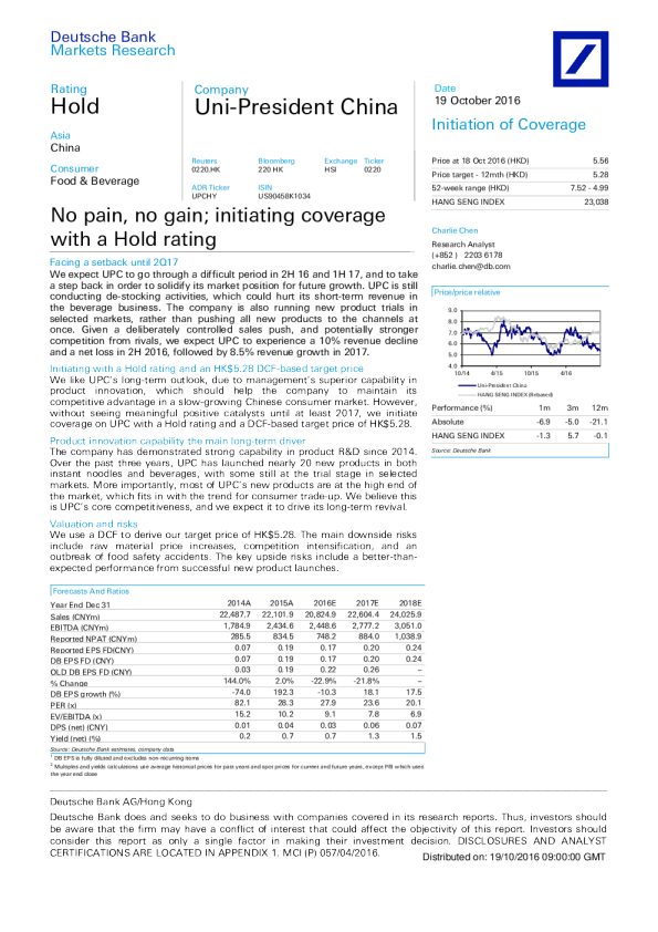 No pain, no gain; initiating coverage with a Hold rating