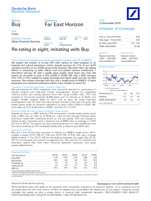 Re-rating in sight; initiating with Buy