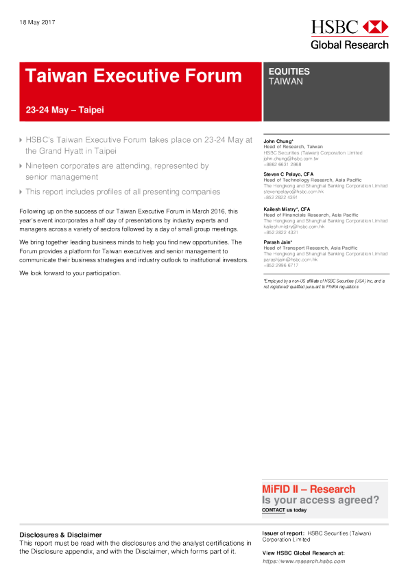 Taiwan Executive Forum