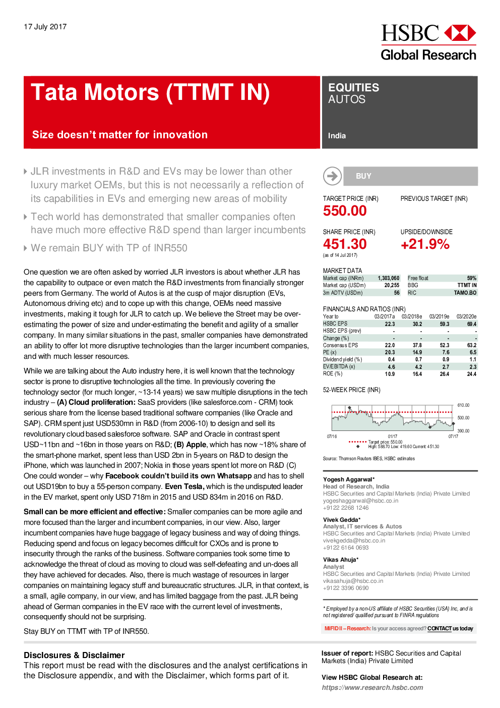 塔塔汽车（TTMT IN）：尺寸与创新无关