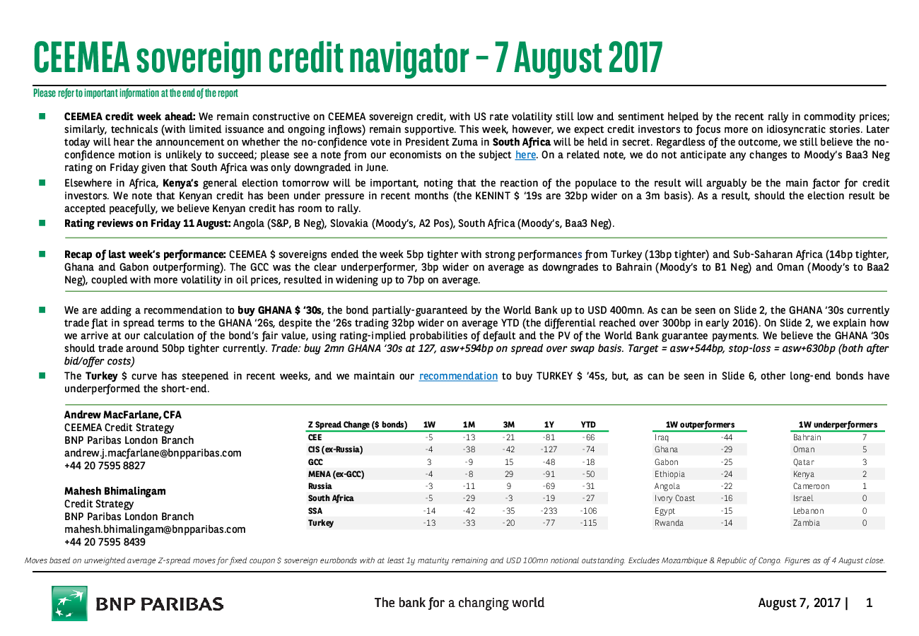 CEEMEA sovereign credit navigator