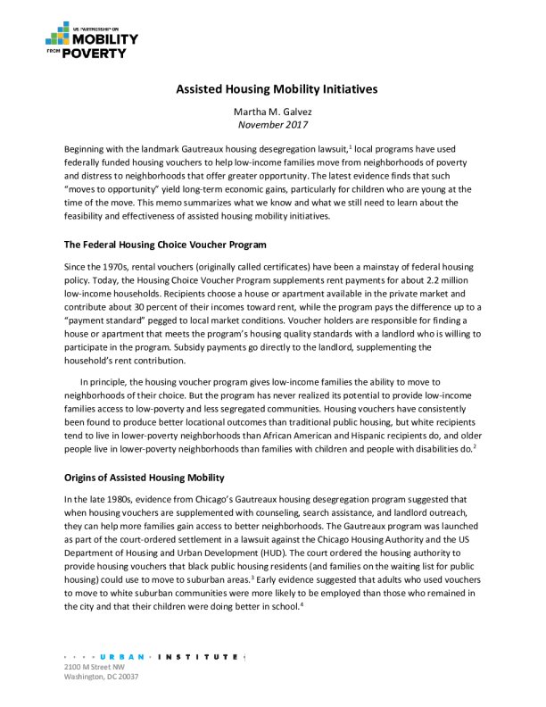 Assisted Housing Mobility Initiatives