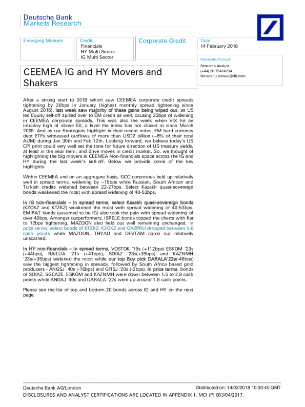 CEEMEA IG和HY移动器和振动器