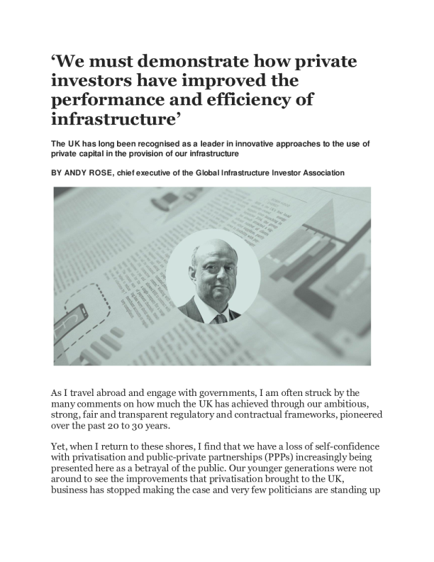 观点 - 阅读 Andy Rose 在 “基础设施的未来 ” 特别报告中的专栏