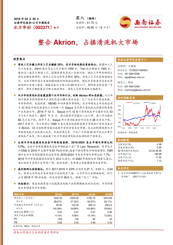 整合Akrion，占据清洗机大市场