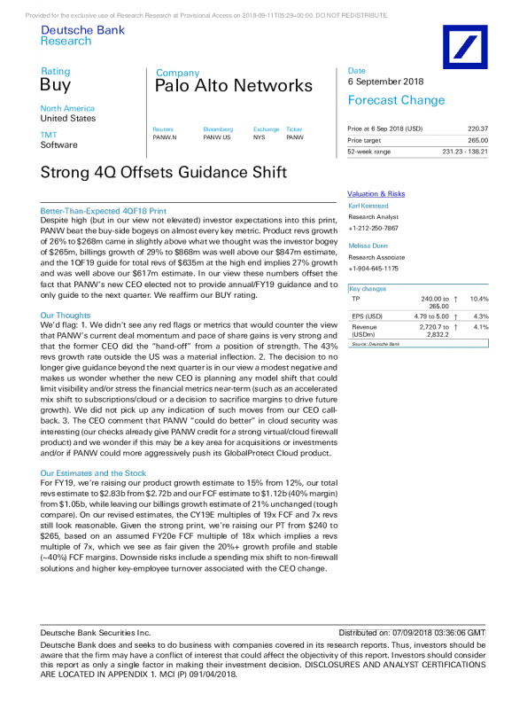 强劲的4Q偏移指导偏差