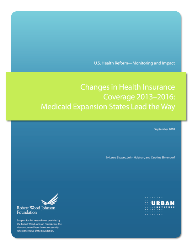Changes in Health Insurance Coverage 2013–2016: Medicaid Expansion ...