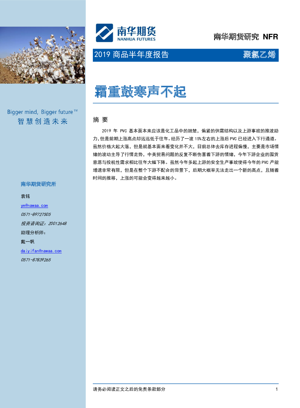 2019商品半年度报告：霜重鼓寒声不起