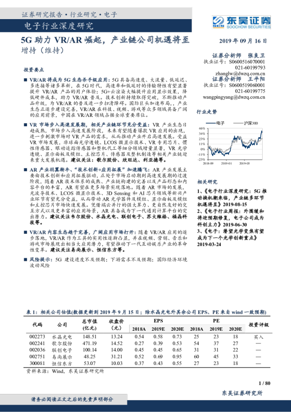 电子行业深度研究:5g助力vr、ar崛起,产业链公司机遇将至
