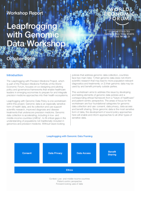 Leapfrogging with Genomic Data: Workshop Report