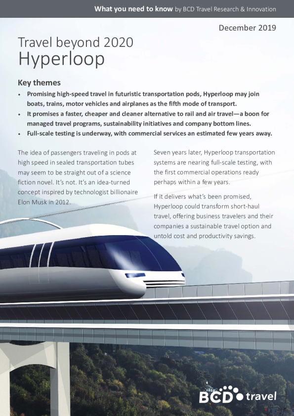 2020 年以后的旅行 - Hyperloop