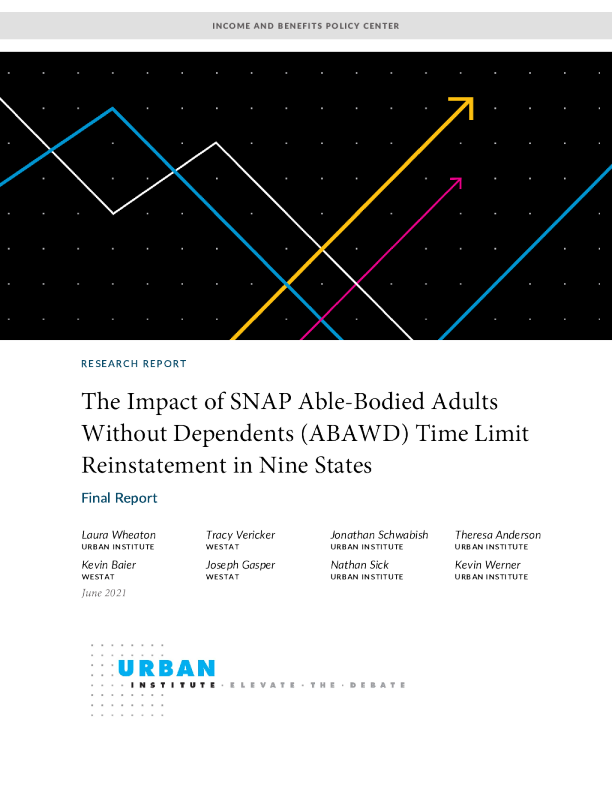 九个州恢复 SNAP 健全的无受抚养人 (ABAWD) 时限的影响