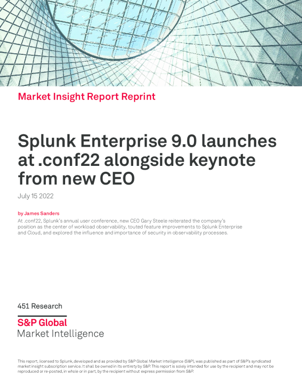 Splunk Enterprise 9.0 在 .conf22 上发布，同时发布新任首席执行官的主题演讲