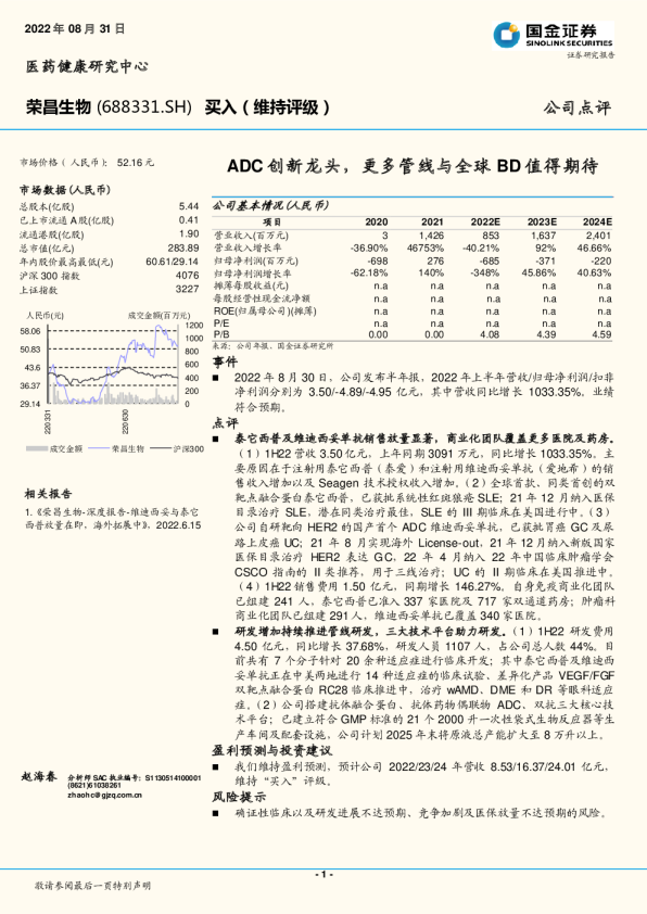 ADC创新龙头，更多管线与全球BD值得期待