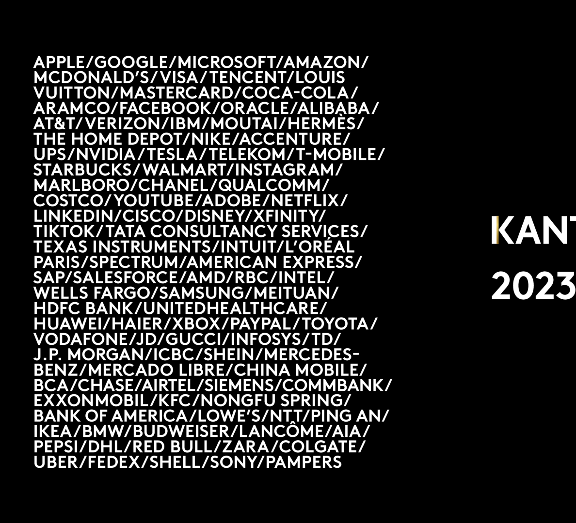 Kantar BrandZ 2023 年最具价值全球品牌 （ 汉