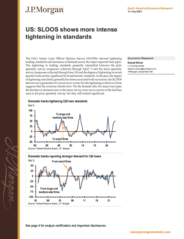 美国 ： SLOOS 显示标准更加严格
