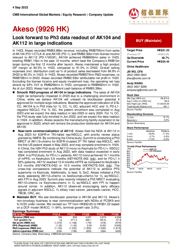 期待大适应症中 AK104 和 AK112 的 Ph3 数据读出