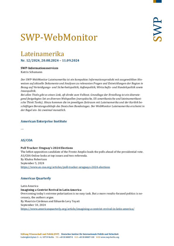 SWP - WebMonitor Lateinamerika Nr. 12 / 2024