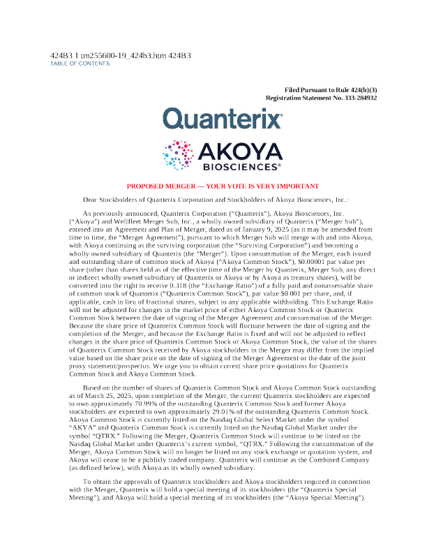 Quanterix Corp美股招股说明书(2025-04-15版)