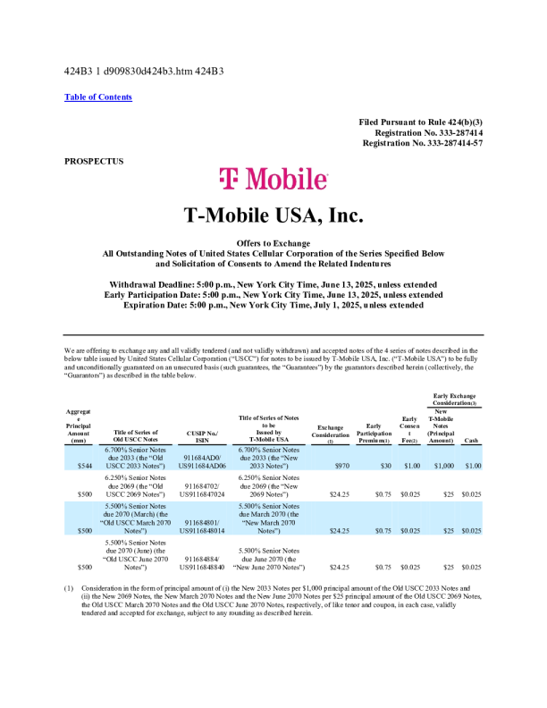 T-Mobile US Inc美股招股说明书(2025-05-23版)